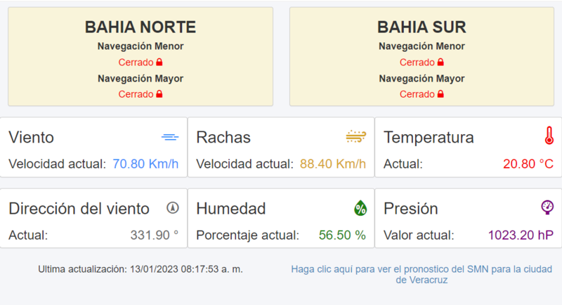 Cierran el puerto de Veracruz. Así están las rachas del Norte - xeu noticias veracruz