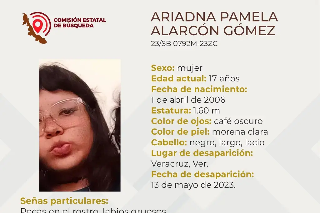 Piden ayuda para localizar a menor de edad desaparecida en el puerto de Veracruz - xeu noticias ...