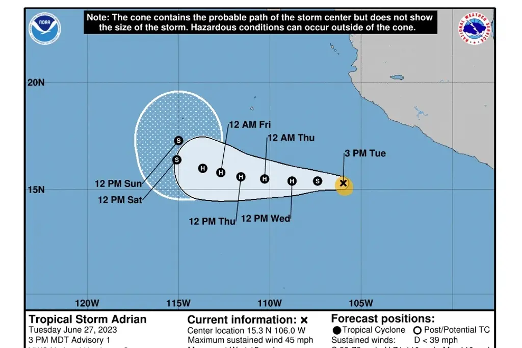 Se forma 'Adrian', la primera tormenta tropical en el Pacífico - xeu noticias veracruz