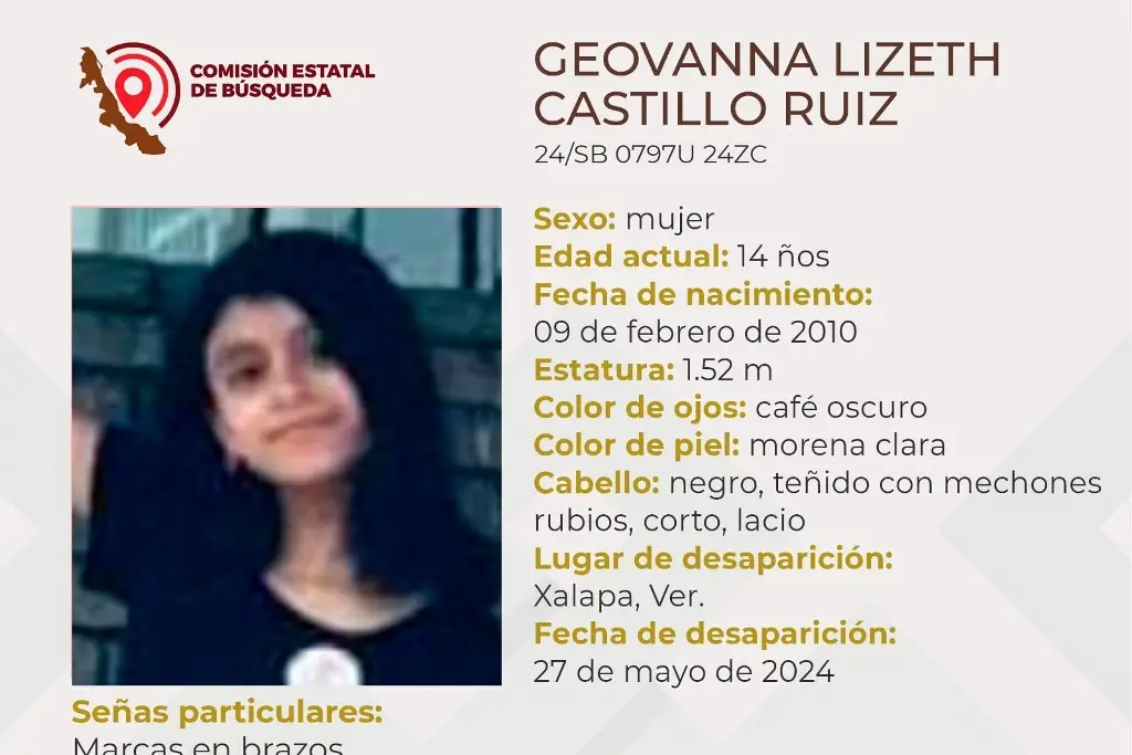 Piden ayuda para encontrar a menor de edad desaparecida en Xalapa, Veracruz - xeu noticias veracruz