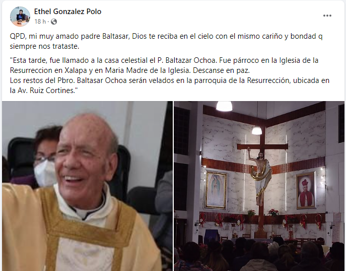 Fallece el sacerdote Baltazar Ochoa en Xalapa, Veracruz - xeu noticias ...